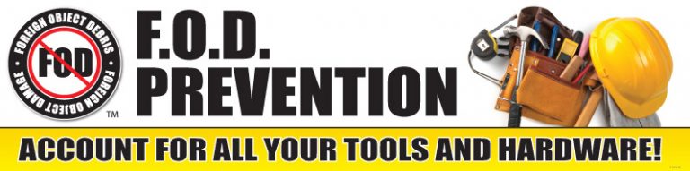 FOD Banner 2×8 Tools & Hardware – FOD Prevention (Foreign Object Debris ...