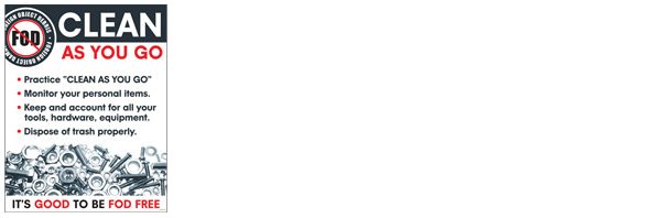 FOD Sign 11×14 Clean As You Go Style 2 – FOD Prevention (Foreign Object ...