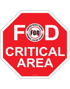 FOD Sign 12×12 Critical Basic – FOD Prevention (Foreign Object Debris Prevention)
