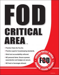 FOD Sign 11×14 Critical Area New – FOD Prevention (Foreign Object ...