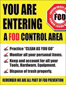 FOD Sign 11×14 Entering Control Area – FOD Prevention (Foreign Object ...