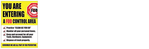 FOD Sign 11×14 Entering Control Area – FOD Prevention (Foreign Object ...