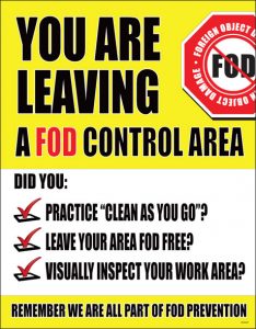 FOD Sign 11×14 Leaving Control Area – FOD Prevention (Foreign Object ...