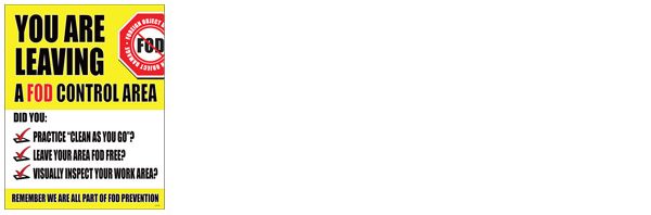 FOD Sign 11×14 Leaving Control Area – FOD Prevention (Foreign Object ...